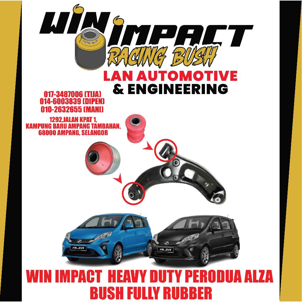 WIN IMPACT HEAVY DUTY PERODUA ALZA BUSH FULLY RUBBER | Shopee Malaysia