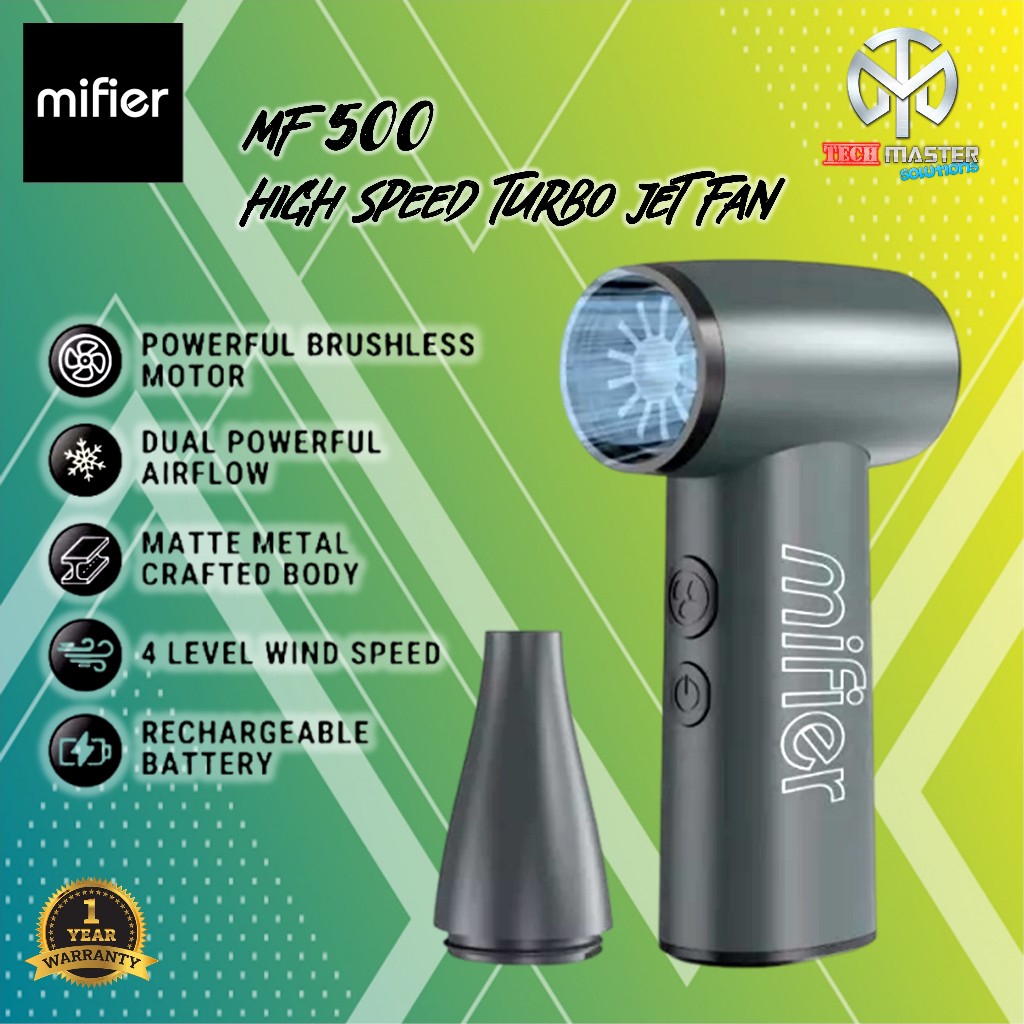 Mifier MF500 High Speed Turbo Jet Fan 2-in-1 Compressed Air Blower for ...