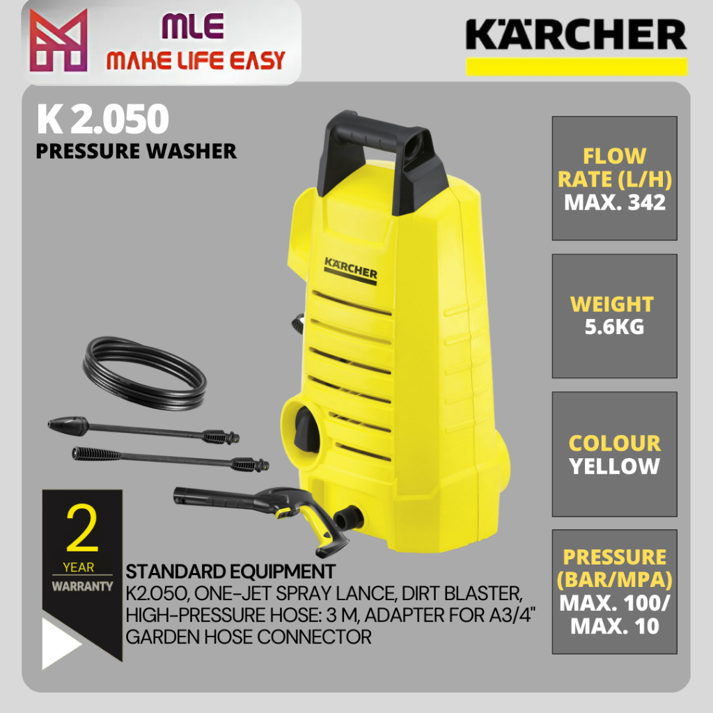 KARCHER K2050 HIGH PRESSURE WASHER WATER JET SPRAYER CLEANER 100 BAR (K2050) | Shopee Malaysia
