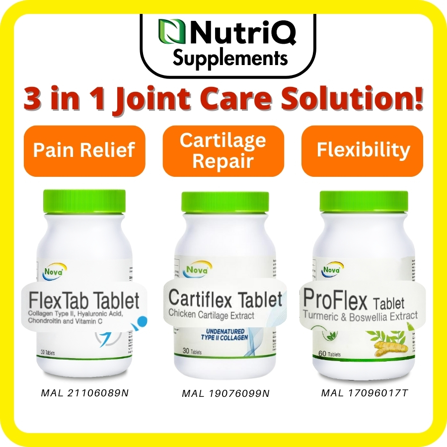 Nova Joint Repair Supplement Proflex Flextab Cartiflex Hyaluronic Acid ...