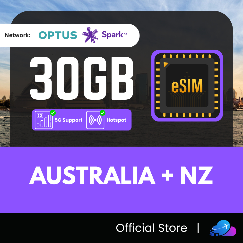 【澳大利亚 新西兰 Australia + New Zealand eSIM】【Optus & Spark】【🔥5G】Australia ...