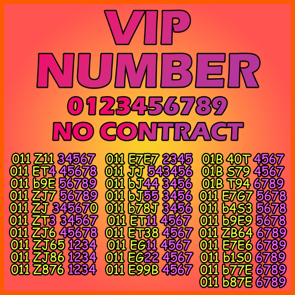 NO CONTRACT PROMOSI VVIP NUMBER LADDER NUMBER 0123456789 SERIES 120GB ...