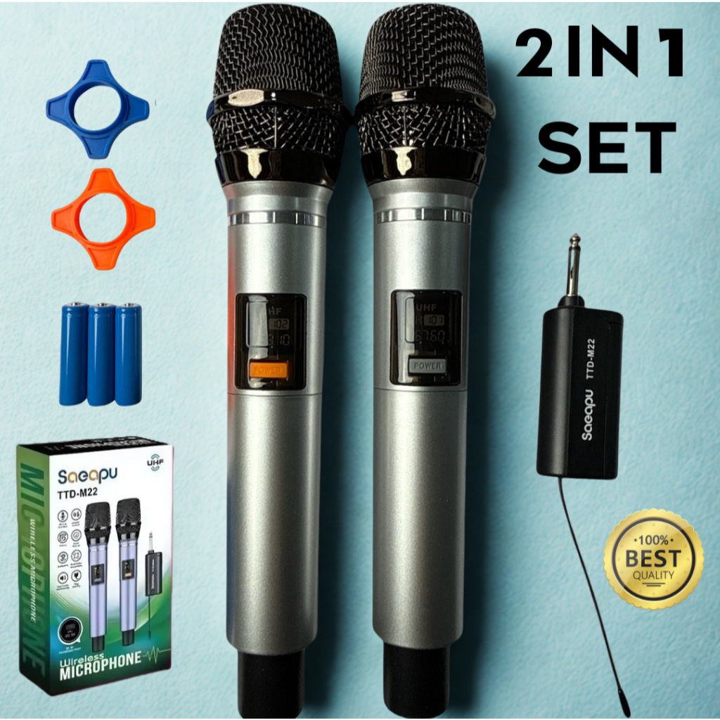 ZH-28M Wireless 2 IN 1 Handheld Mic Microphone Set Dynamic UHF Handheld ...