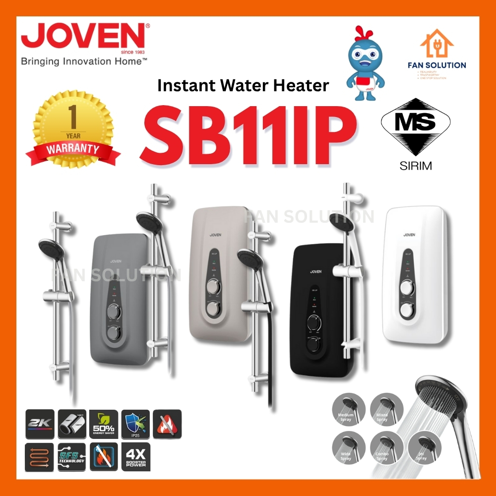 JOVEN INSTANT WATER HEATER SB11IP (WHITE/BLACK/DARK SILVER/DARK GREY) INVERTER DC PUMP/SIRIM ...