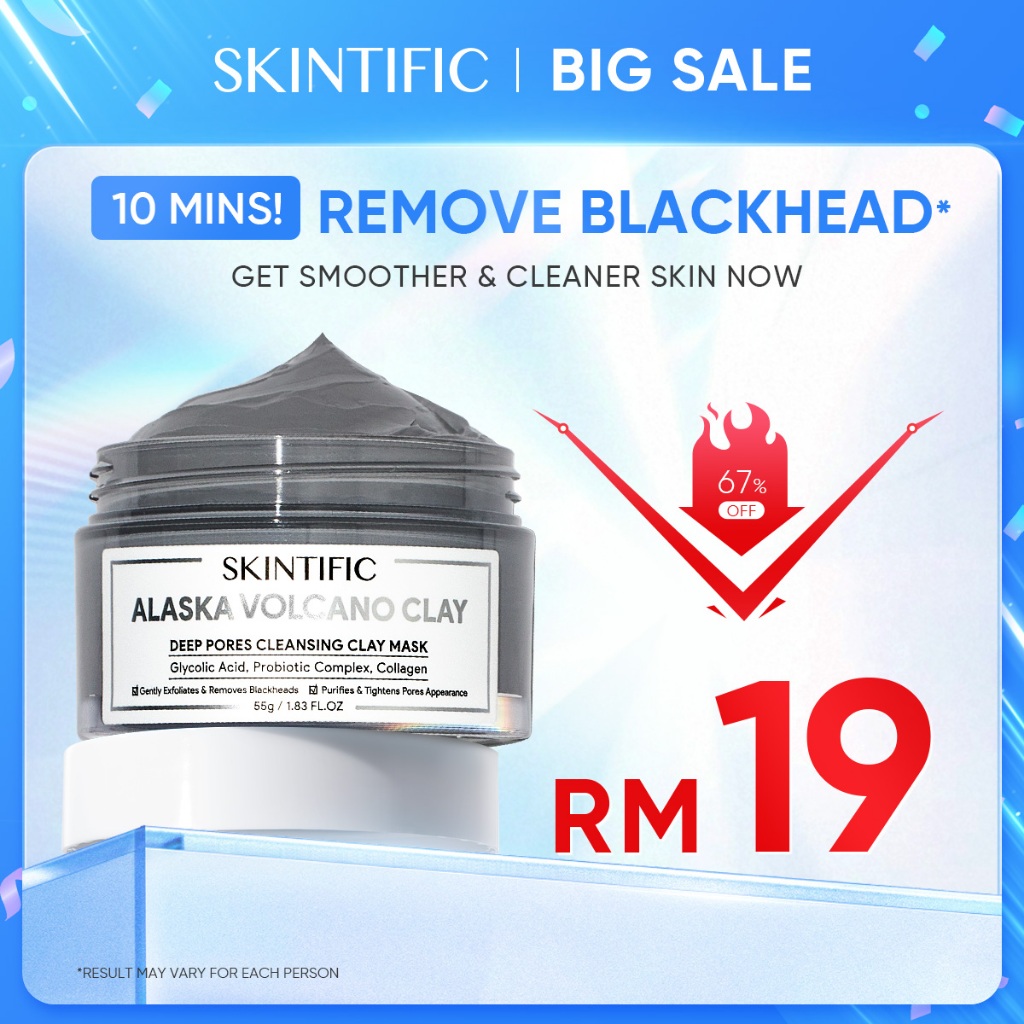 SKINTIFIC Alaska Volcano Clay Deep Pores Cleansing Clay Mask Blackhead ...