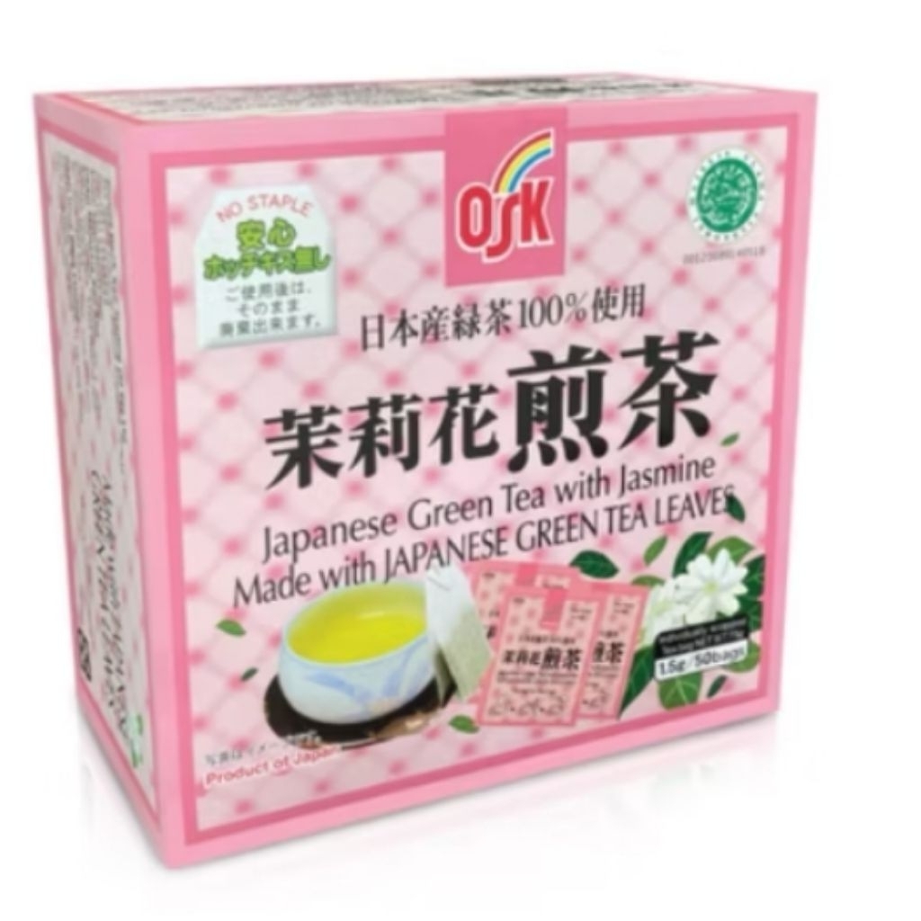 OSK HALAL Japanese Green Tea With Jasmine Made With Japanese Green Tea Leaves 2g x50s | Shopee ...