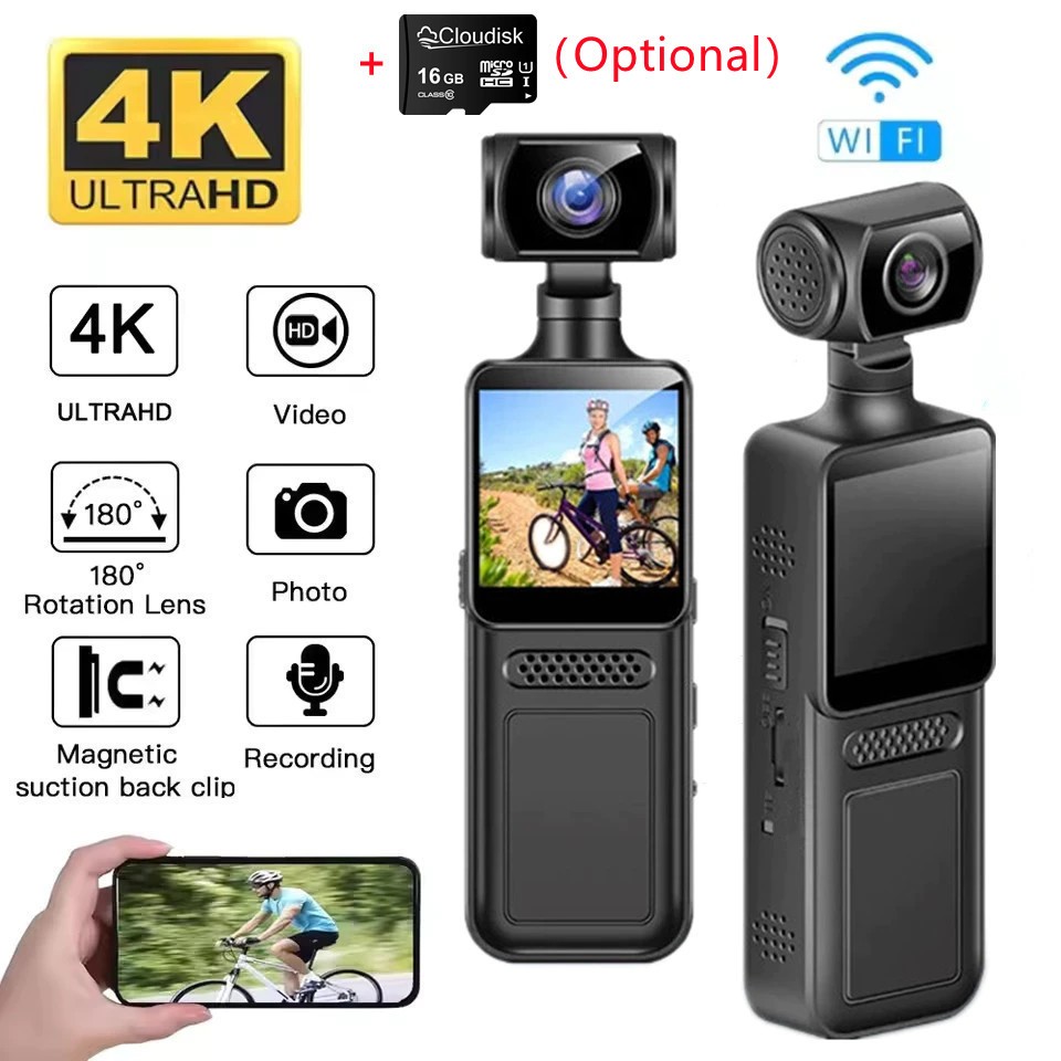 Ultra HD 4K WiFi Mini Camera Portable Digital Video Recorder BodyCam ...