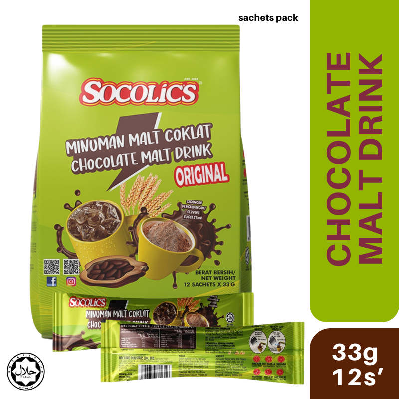 SOCOLIC'S Chocolate Malt Drink ORIGINAL [12 sachets x 33g] + FREE GIFT ...