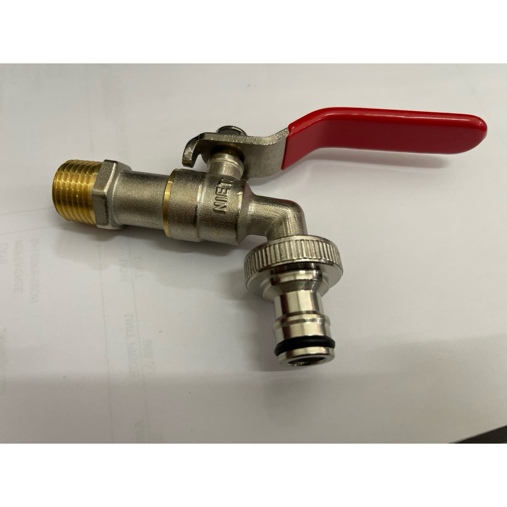 NIETZ 1/2” BRASS NICKEL UNION TAP BIB TAP WASHING MACHINE / TAP ADAPTER ...