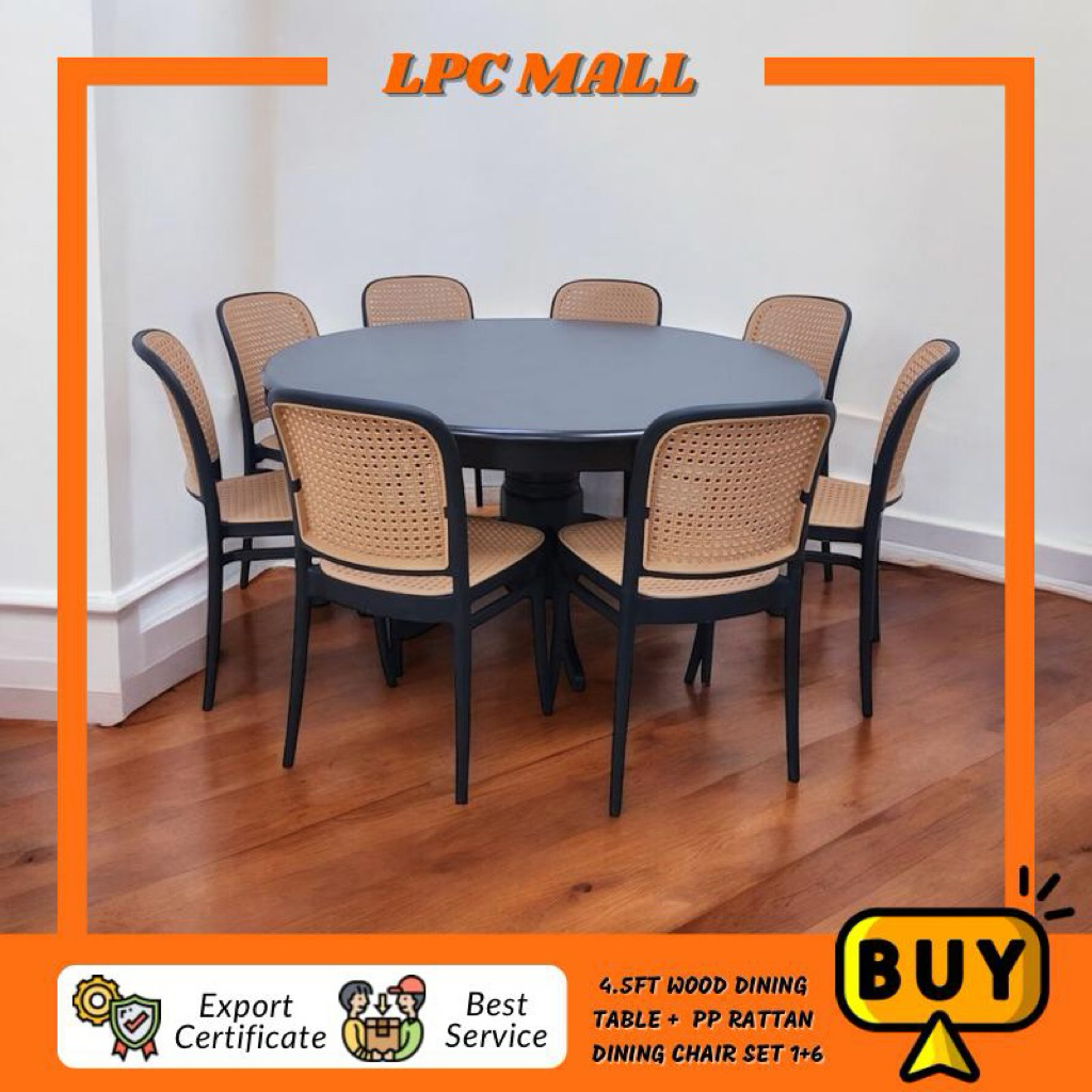 LPC MALL RT900/RT1200 + 3700 Set 1+4 1+6 Rattan Chair Round dining set ...