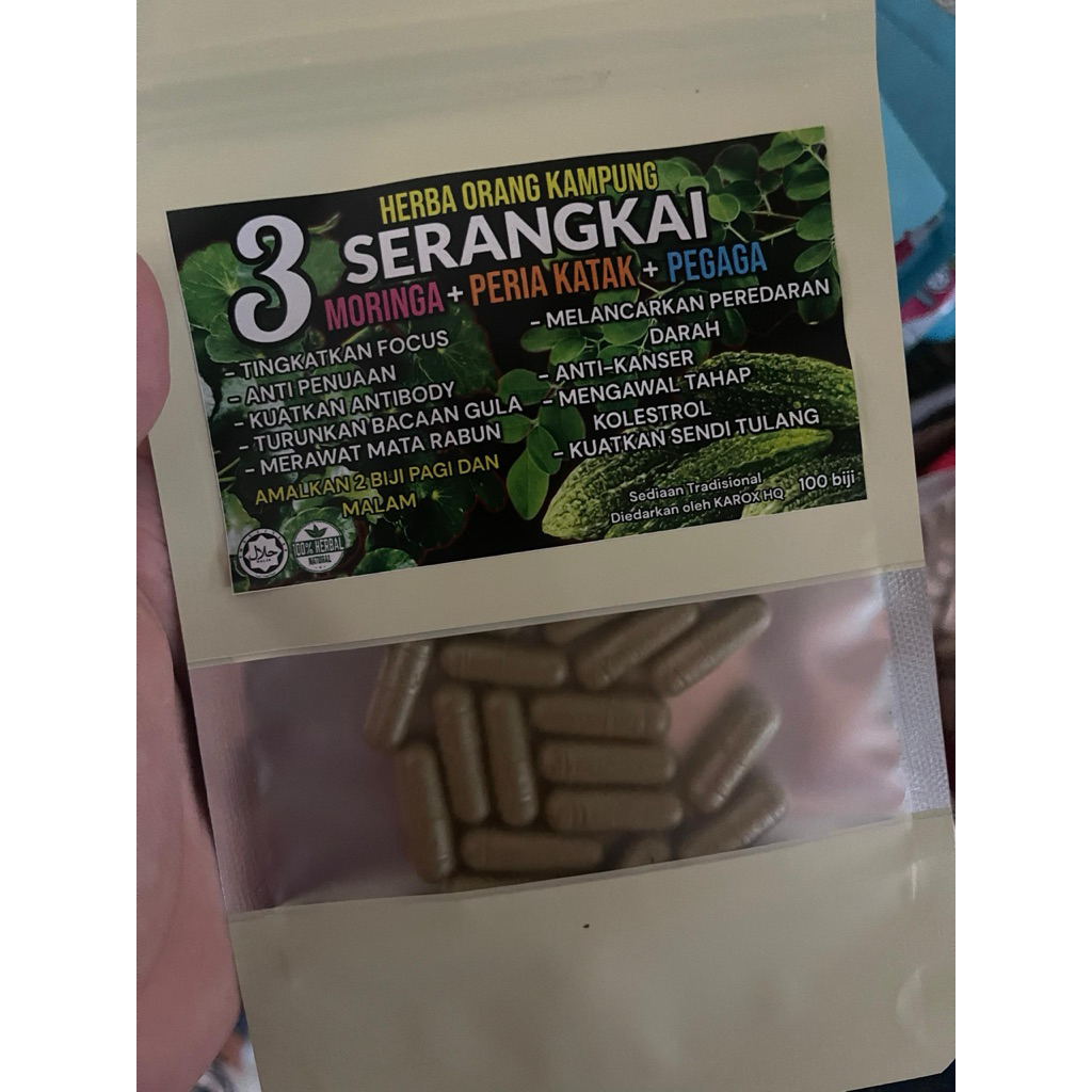 3 serangkai moringa + peria katak + pegaga | Shopee Malaysia
