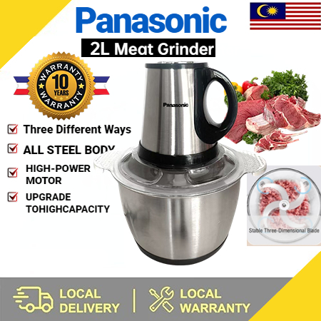 【10 Year Warranty】Panasonic Meat Grinder 2L Chopper Blender 4 Blade ...