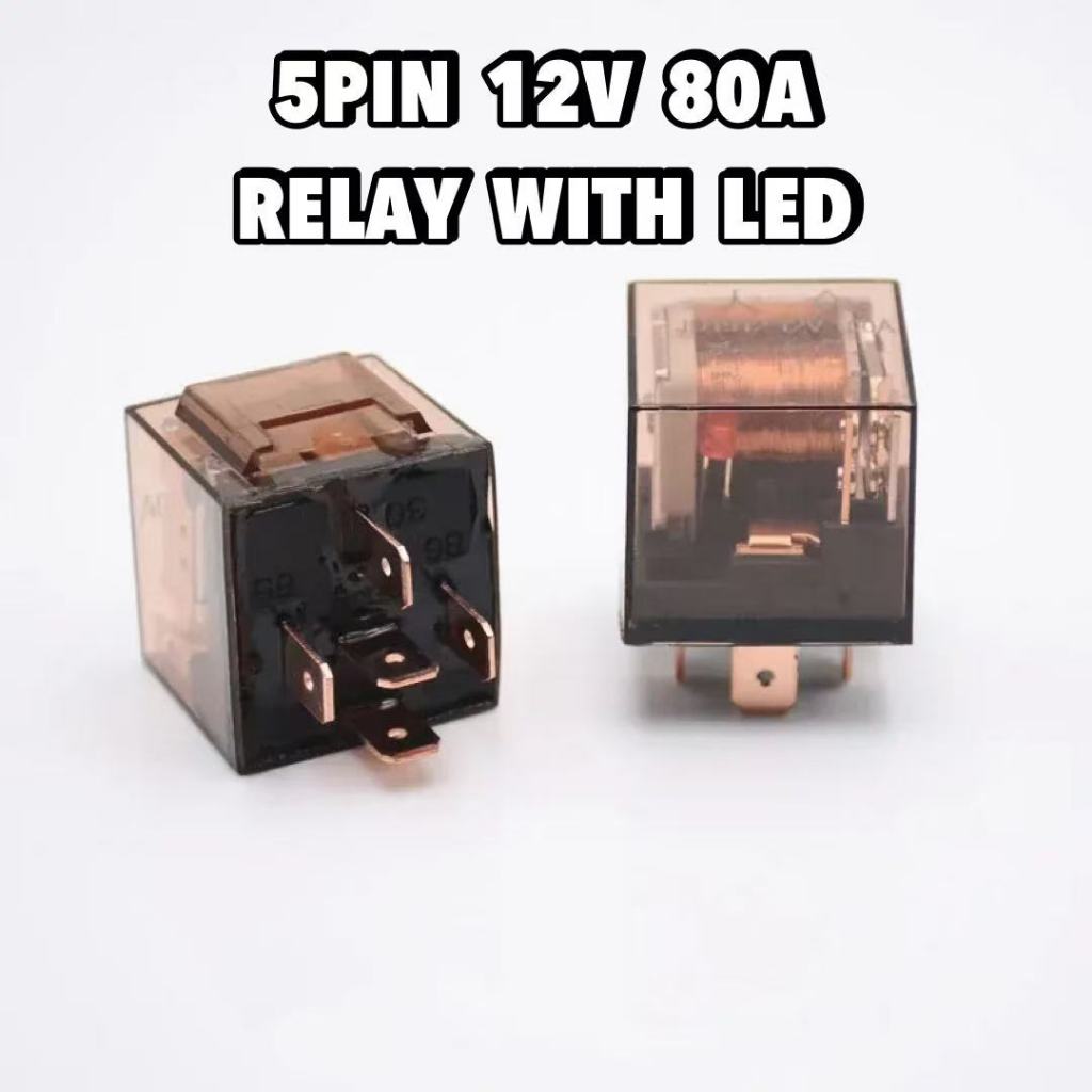1PCS 12V 80A 5 PIN LED Relay Waterproof Pure Copper Lima Kaki Horn ...