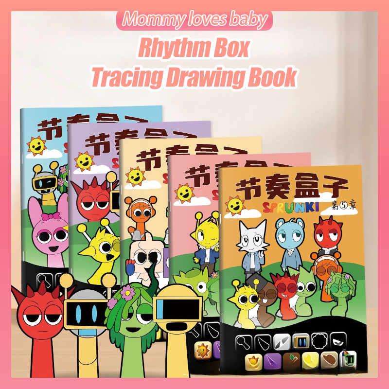 Sprunki Rhythm Box Tracing Drawing Book Kids Line Drawing Fun ...