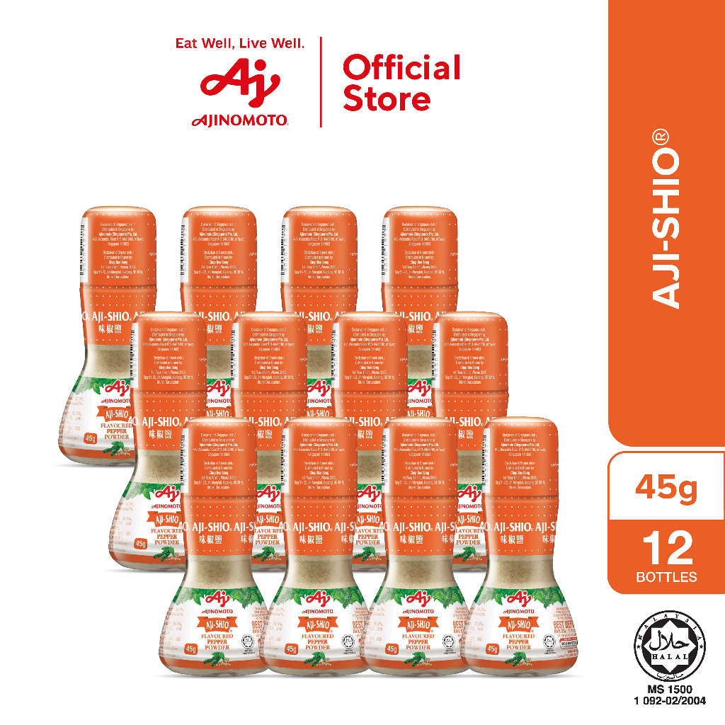 AJI-SHIO® White Pepper (45g x 12 bottle) | Shopee Malaysia
