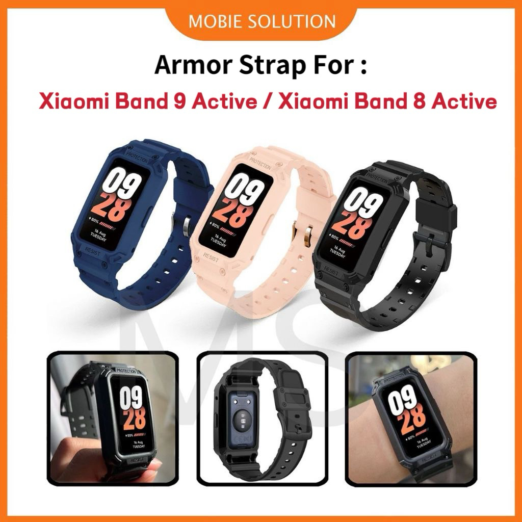 For Xiaomi Smart Band 9 Active / Xiaomi Smart Band 8 Active Armor Strap ...