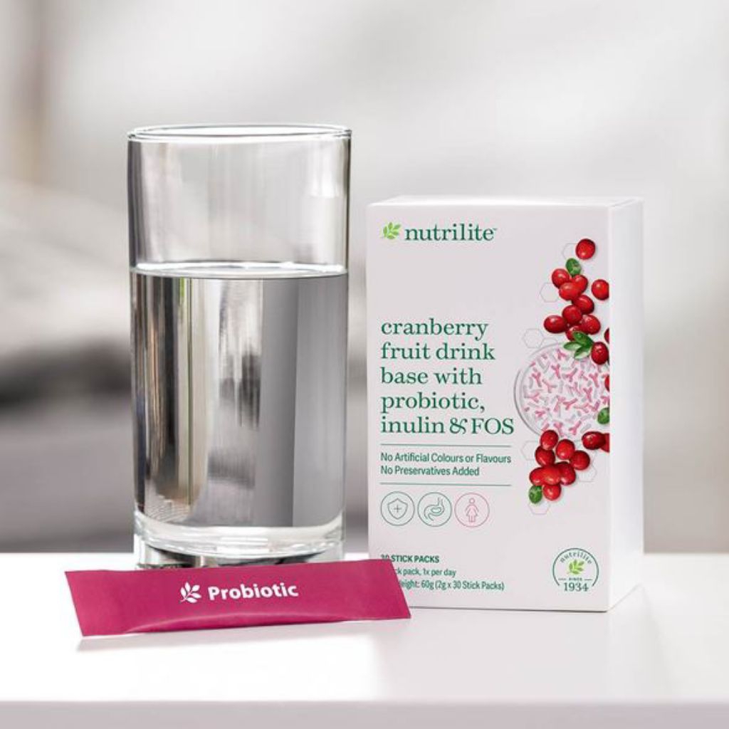 Nutrilite Cranberry Fruit Drink Base with Probiotic, Inulin & FOS - 60g (2g x 30 Stick Packs ...