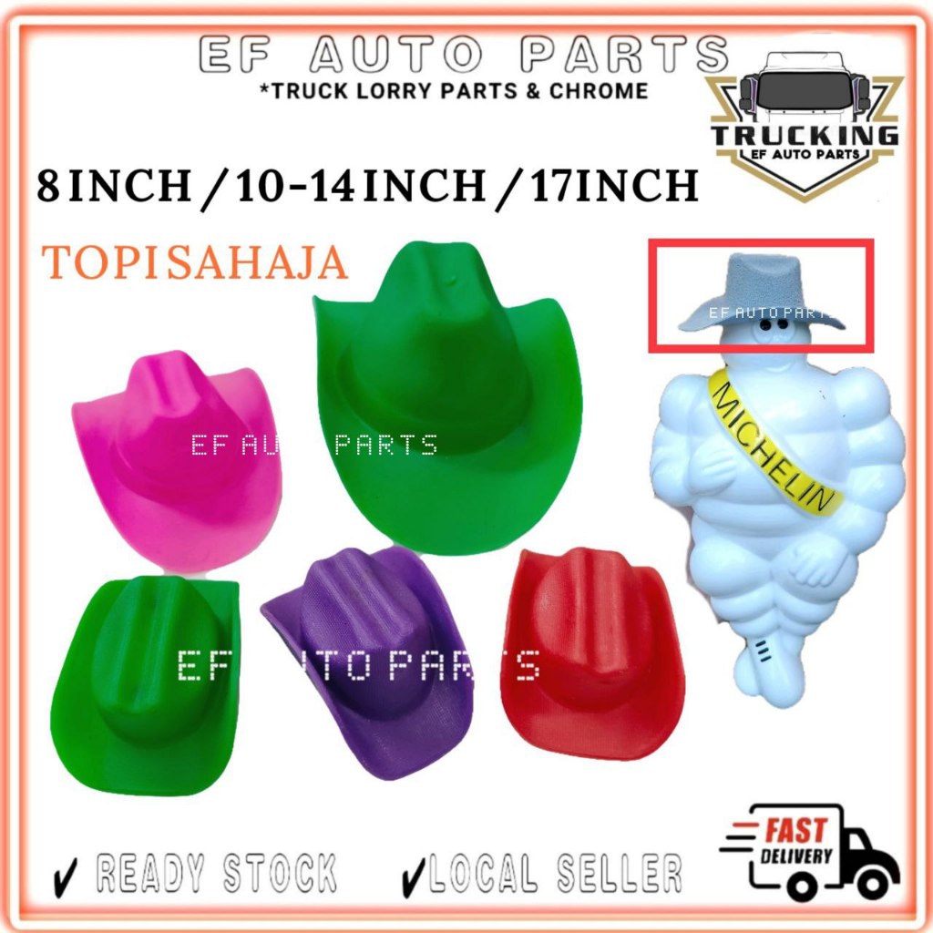 Michelin Man hat Patung Michelin topi Green Pink Purple Red lori Truck ...