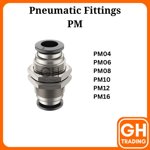 Pneumatic Fitting Air Hose Connector PM Straight Union 4mm 6mm 8mm 10mm ...