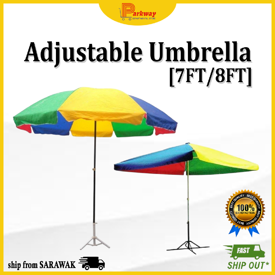 [EAST MSIA]7 FEET/8 FEET ADJUSTABLE UMBRELLA WITH STAND SQUARE UMBRELLA ...