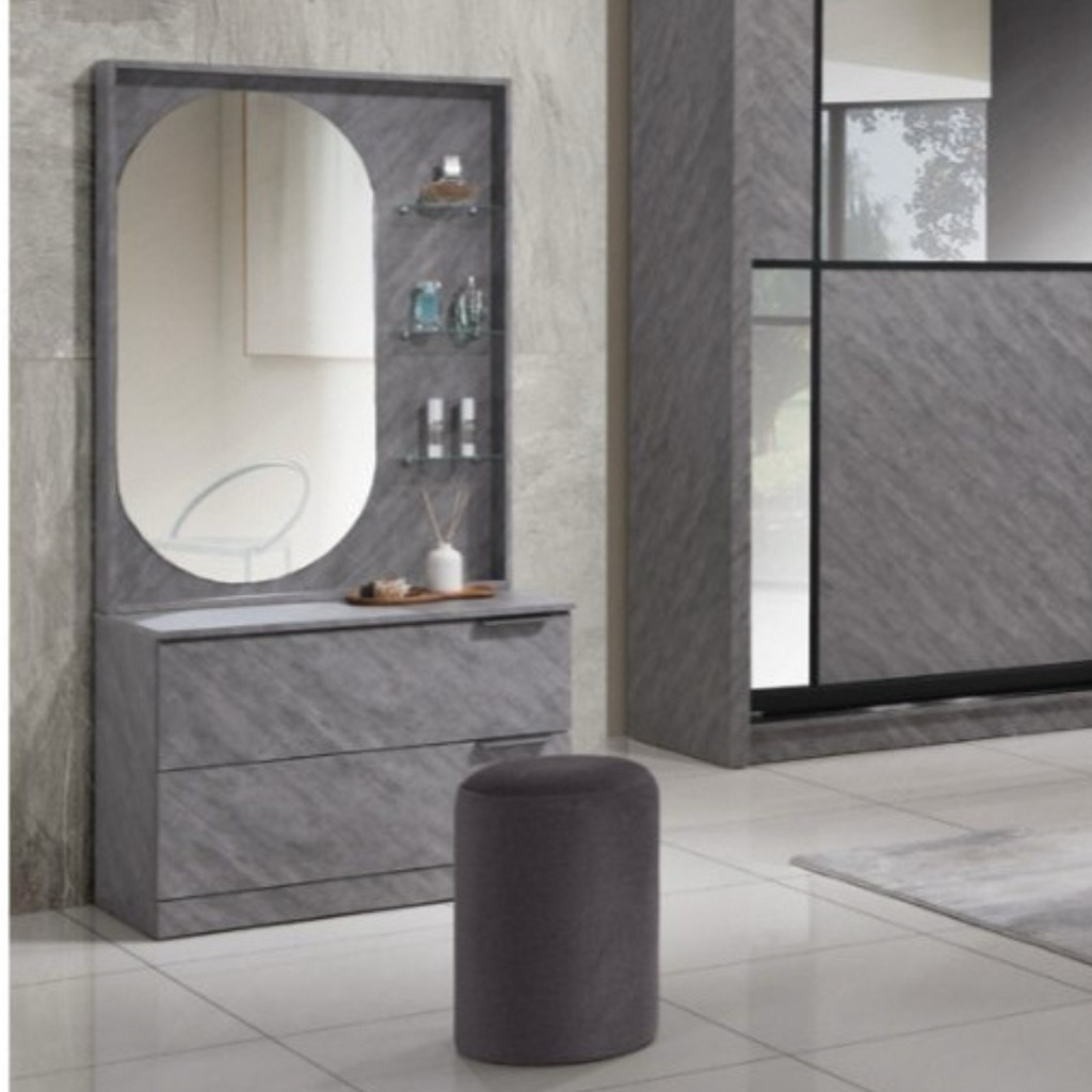 *KcHome7* Melamine Anti Fungus Dressing table with Round Stool / Set ...