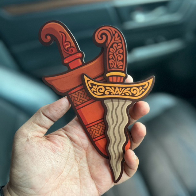 Replika keris prop merdeka borong UV Print, warna terang cantik dan ...