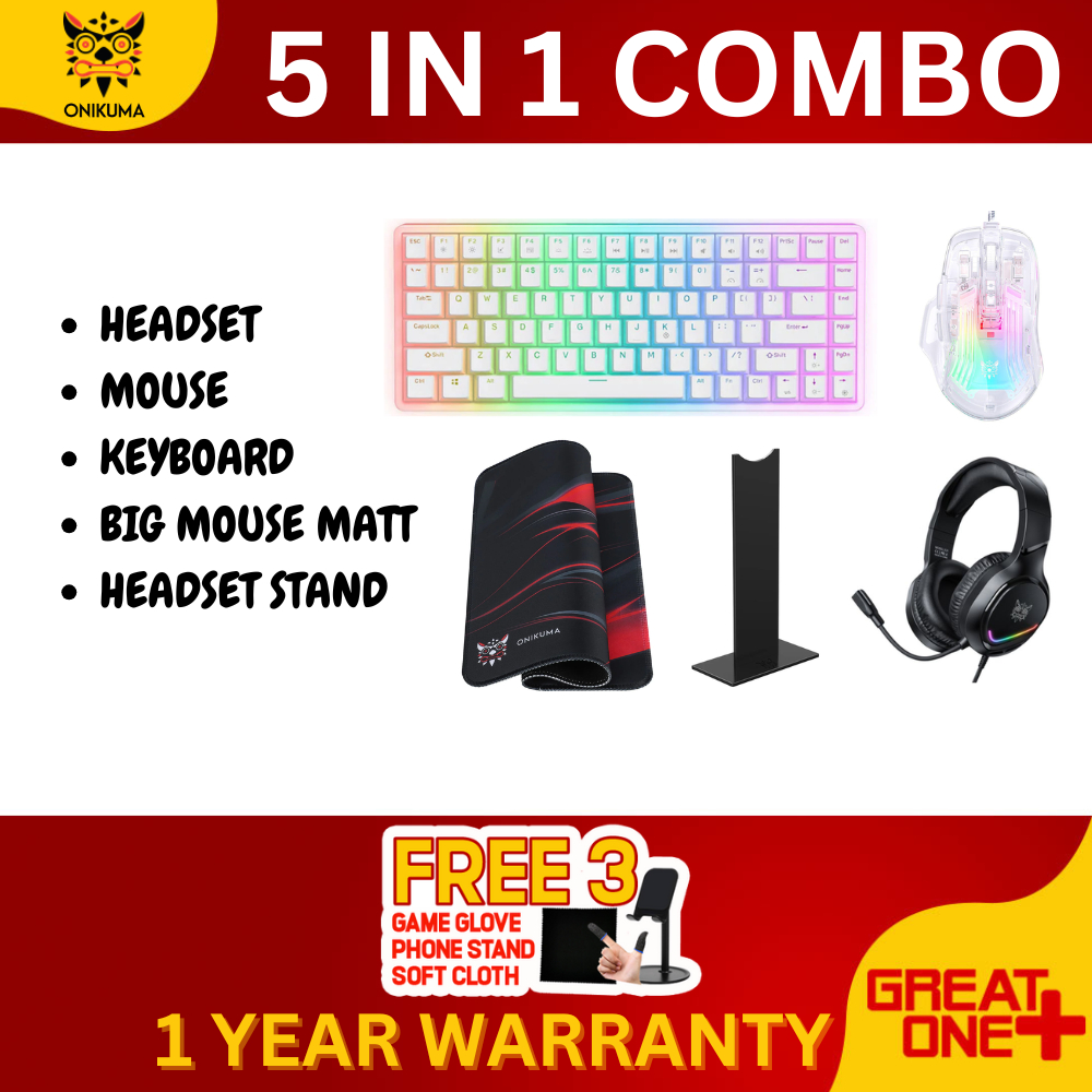 ONIKUMA G30 / 5 IN 1 COMBO Keyboard Wired Mechanical 84 Key USB ...