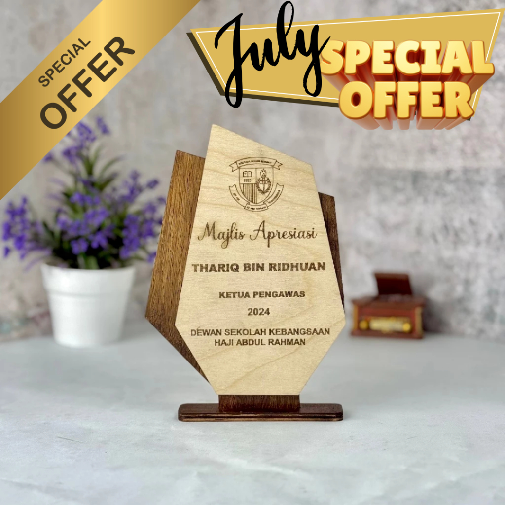 Wooden Appreciation Plaque / Custom Engraved Award | Shopee Malaysia