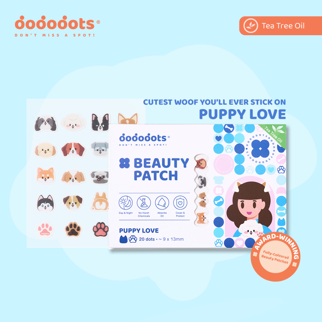 Dododots | Puppy Love | Tea Tree Oil | Cute Pimple Acne Patch | 痘痘贴 ...