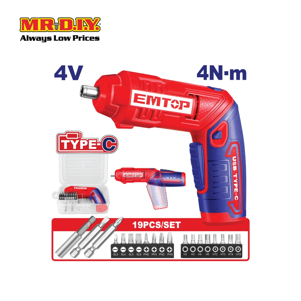 EMTOP Cordless screwdriver ECSR0408 | Shopee Malaysia