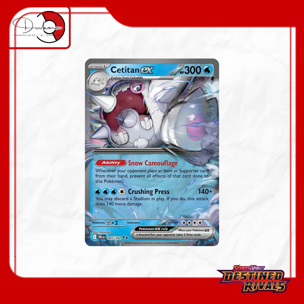 Cetitan EX - 065/182 - Ultra Rare [Pokémon TCG : Scarlet & Violet Destined Rivals SV10] | Shopee ...