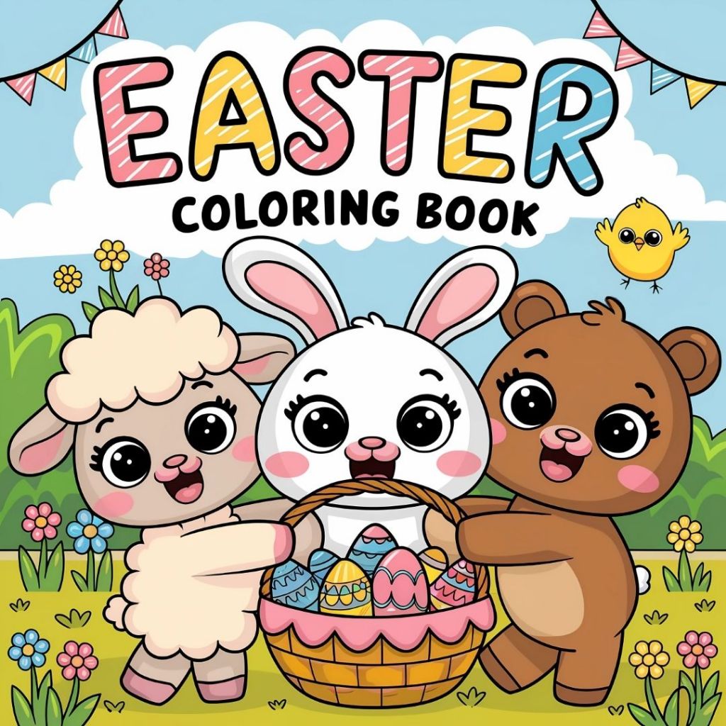 B049 Easter Friends Coloring Book Printable PDF Digital Coloring Pages ...