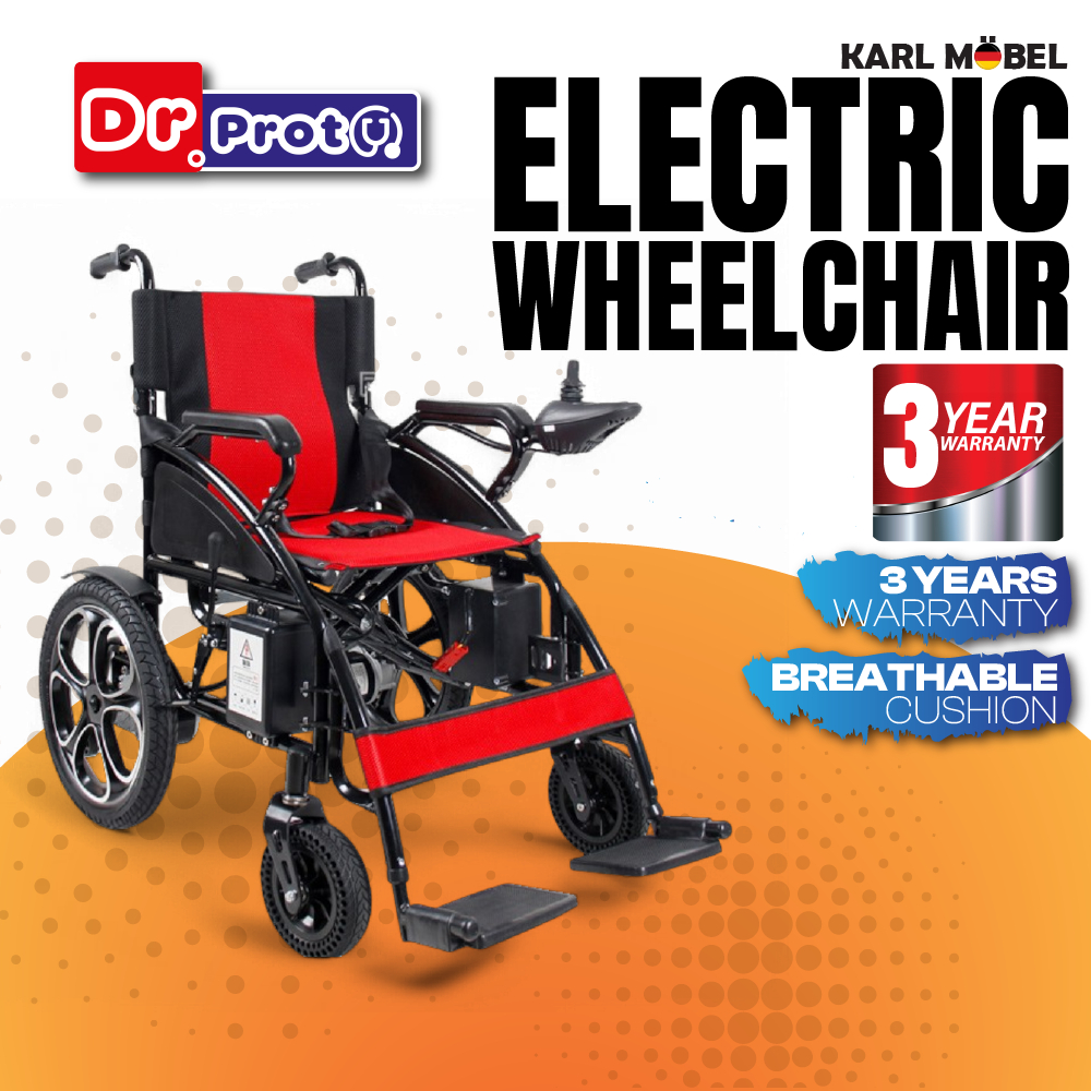 Kerusi Roda Elektrik Wheelchair Electric Lightweight Foldable Travel ...