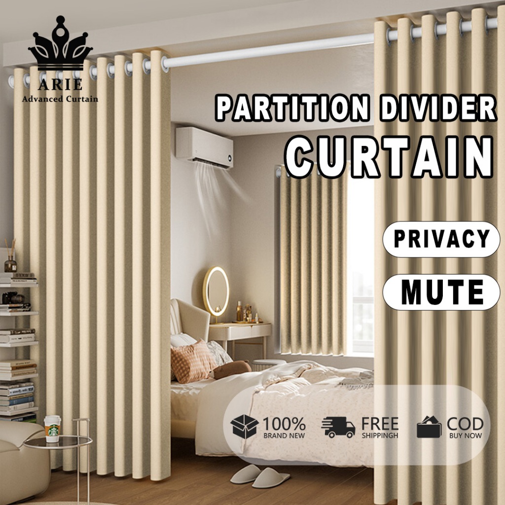 【Partition Divider Curtain】ARIE Tebal Langsir 90-95% Blackout Curtain ...