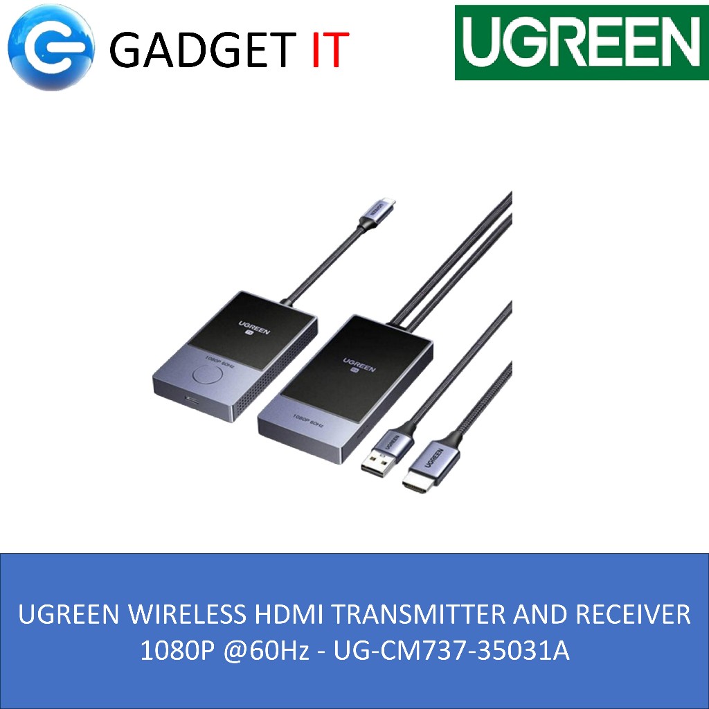 UGREEN WIRELESS HDMI TRANSMITTER AND RECEIVER 1080P @60Hz UG-CM737 ...