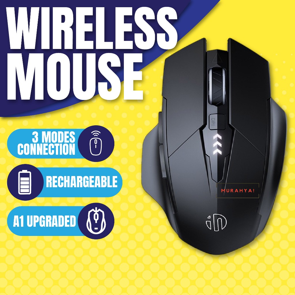 Wireless Rechargeable Mouse Inphic M6P 2.4G 500mAh Battery Indicator ...