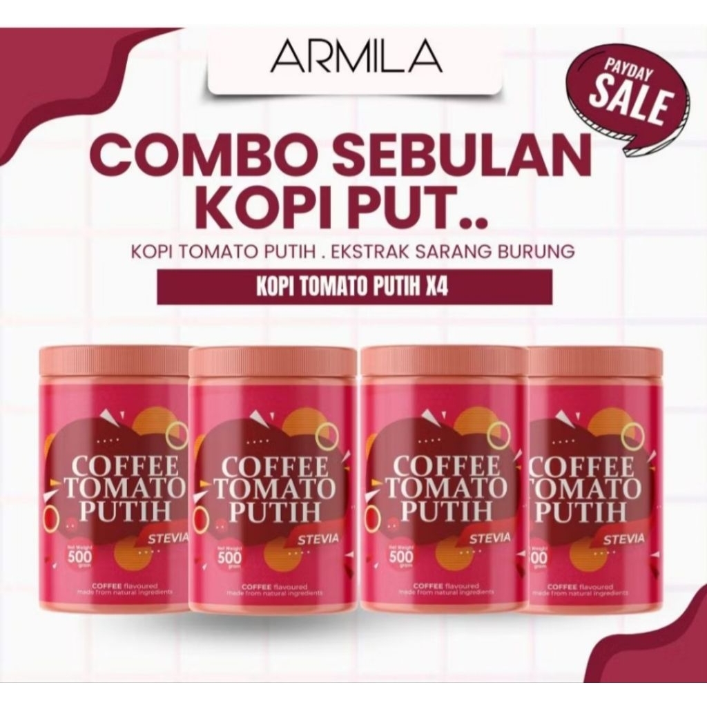 4 BOTOL KOPI TOMATO PUTIH 500GRM BY KAK ELL ORIGINAL HQ | Shopee Malaysia