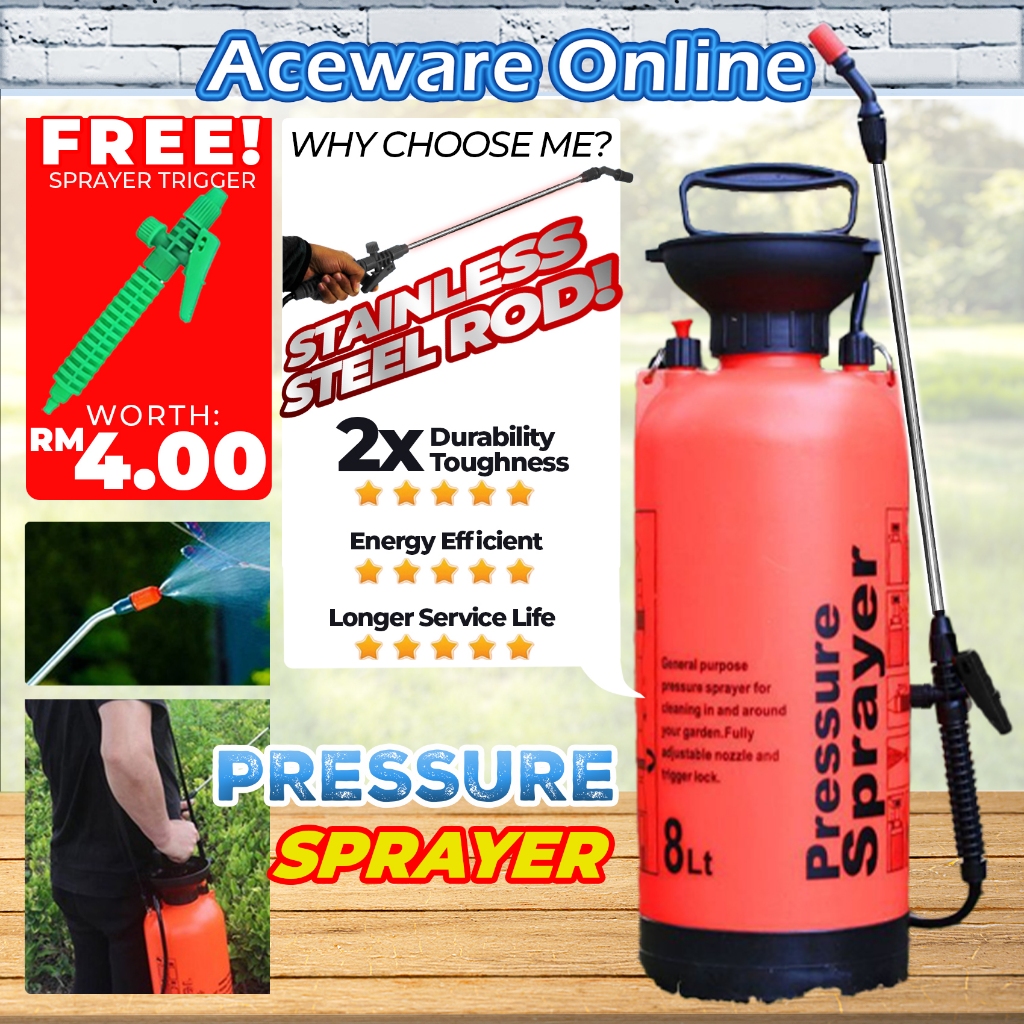 8LIT SPRAYER Garden Pressure Sprayer Hand Pump Sprayer Garden Sprayer ...