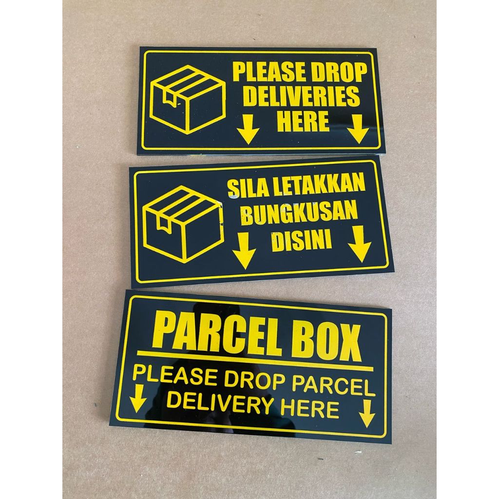 Please Drop Parcel Here Signage Board / Letak Parcel Disini Papan Tanda ...
