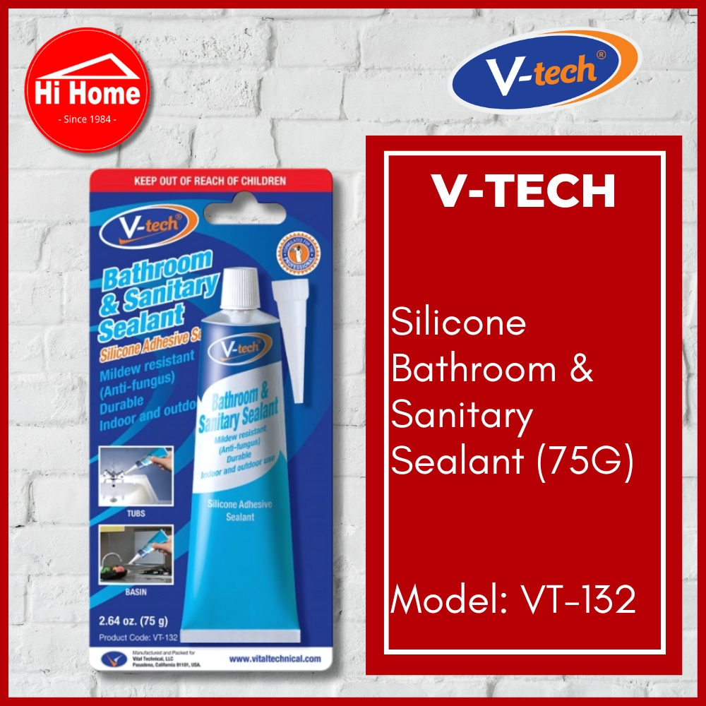 V-TECH SILICONE-BATHROOM&SANITARY SEALANT (VT-132)(75G) | Shopee Malaysia