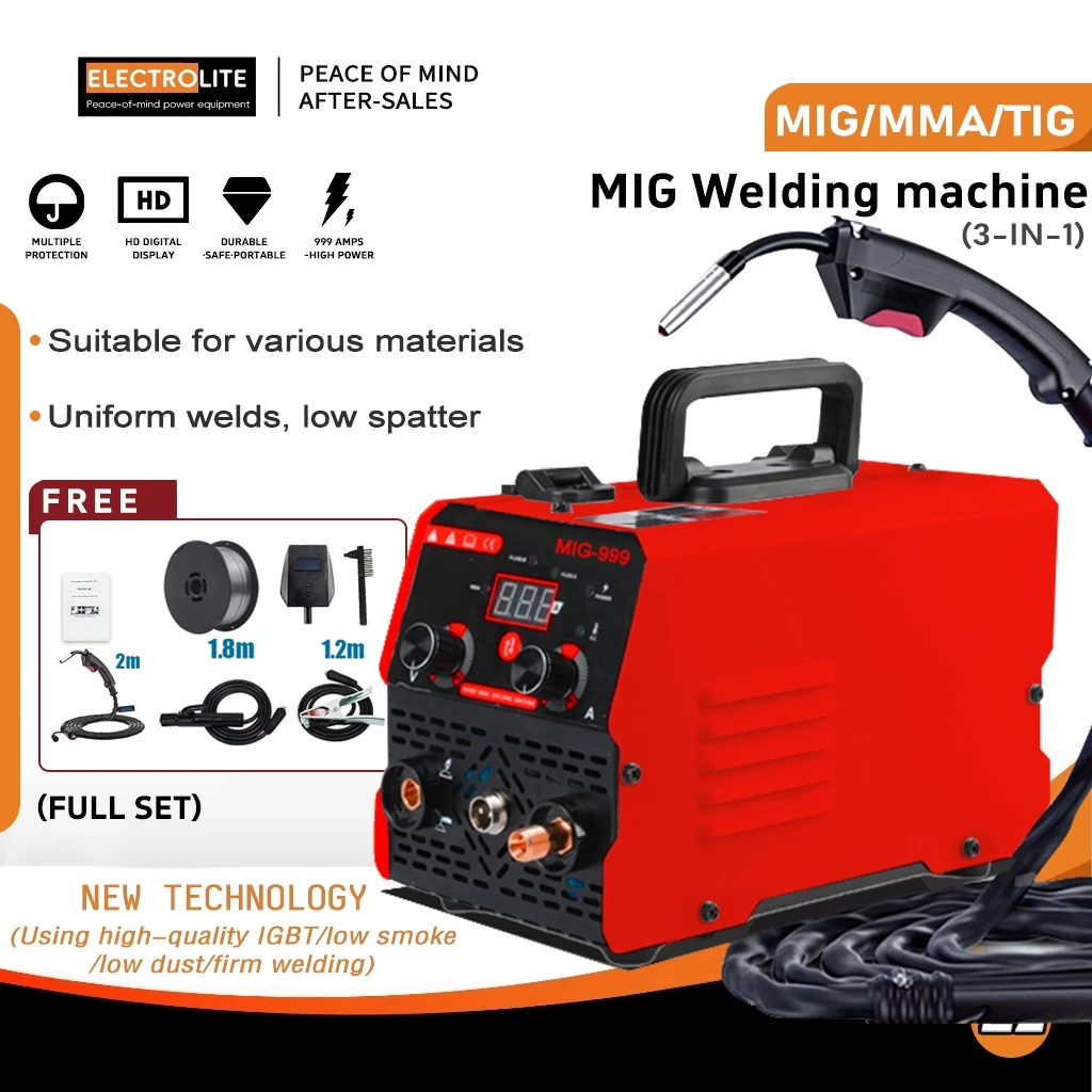 Mig-999 Welding Machine Mig Welding Set Mesin Welding Gasless MIG/MMA ...