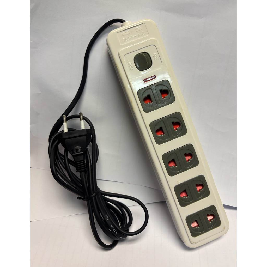 PNX 2-pin 5-way Neon Extension Socket c/w Switch; about 2-meter Wire ...