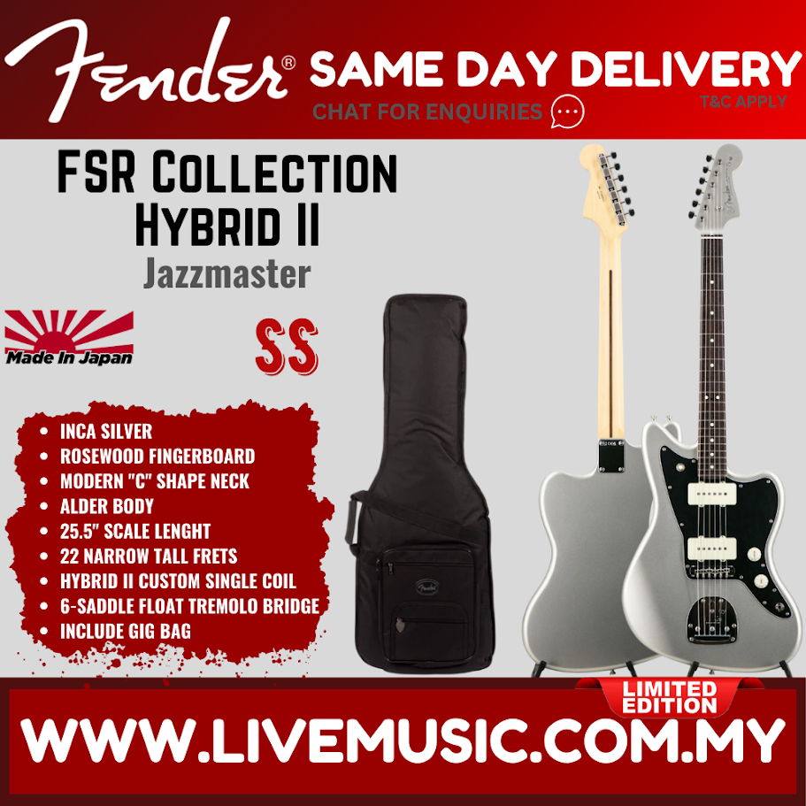 Fender FSR Collection Hybrid II Jazzmaster Electric Guitar, RW FB, Inca ...