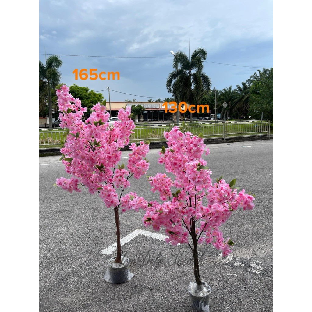 Pokok Hiasan Cherry Blossom Tree Fake Peach Blossom Green Plant Floral ...