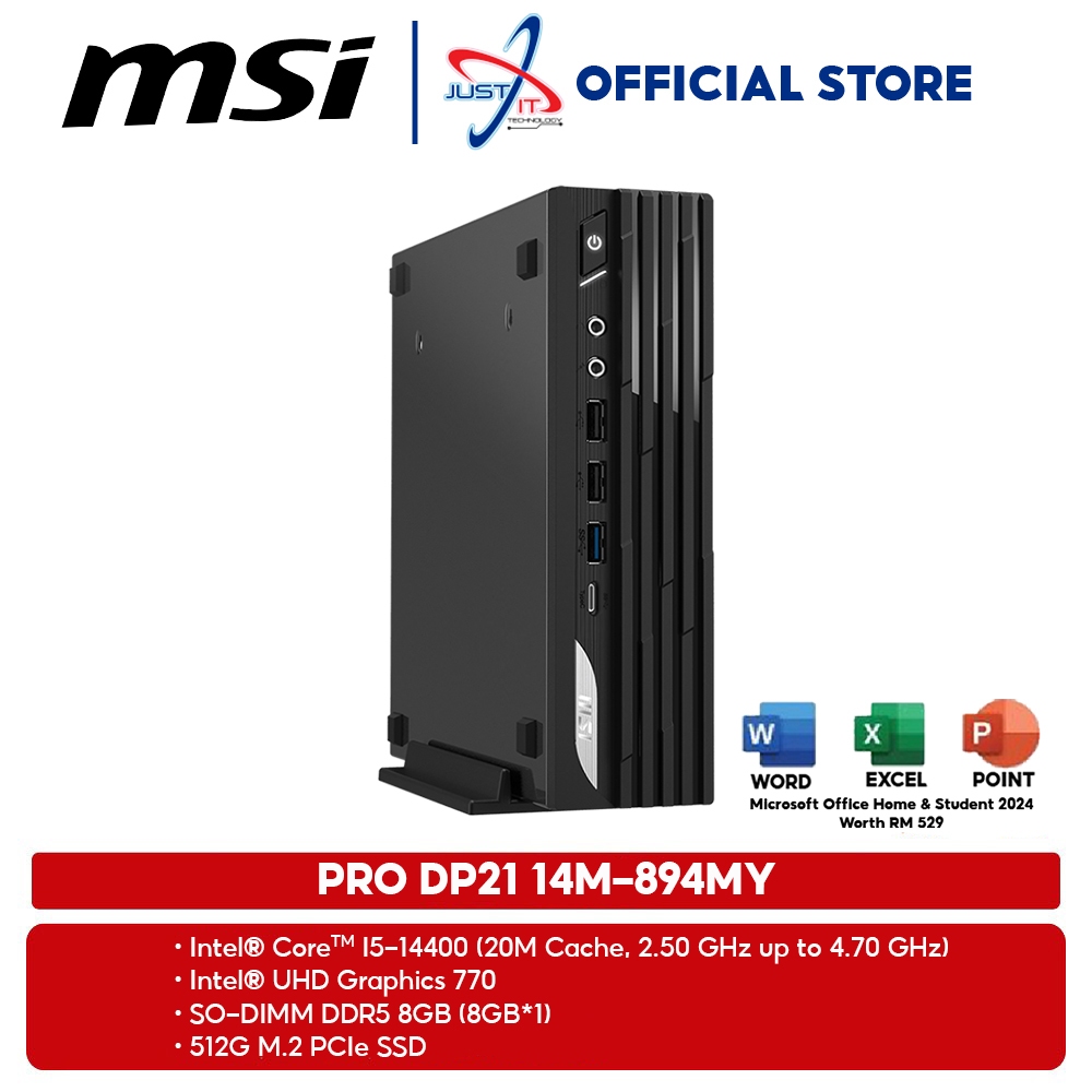 MSI PRO DP21 14M-895MY DESKTOP PC ( I5-14400 8GD5 512SSD / WIN11 / OFFICE OPI ) | Shopee Malaysia