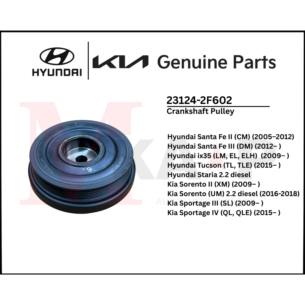 [ORIGINAL] Crankshaft Pulley for Hyundai Santa Fe,Tucson TL,ix35,Staria ...
