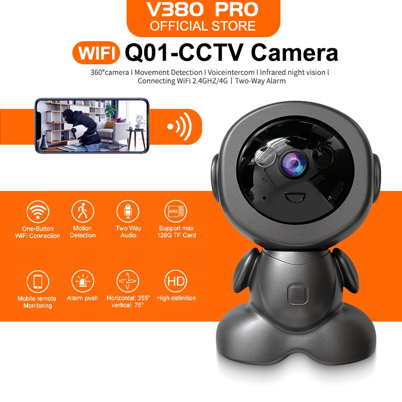 V380 Pro FHD Smart Robot IP Camera Wifi CCTV Rotate PTZ Night Vision ...