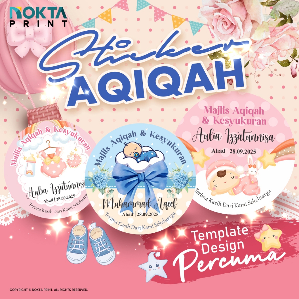Sticker Aqiqiah | Kesyukuran | Doorgift | Template Percuma | Sticker ...