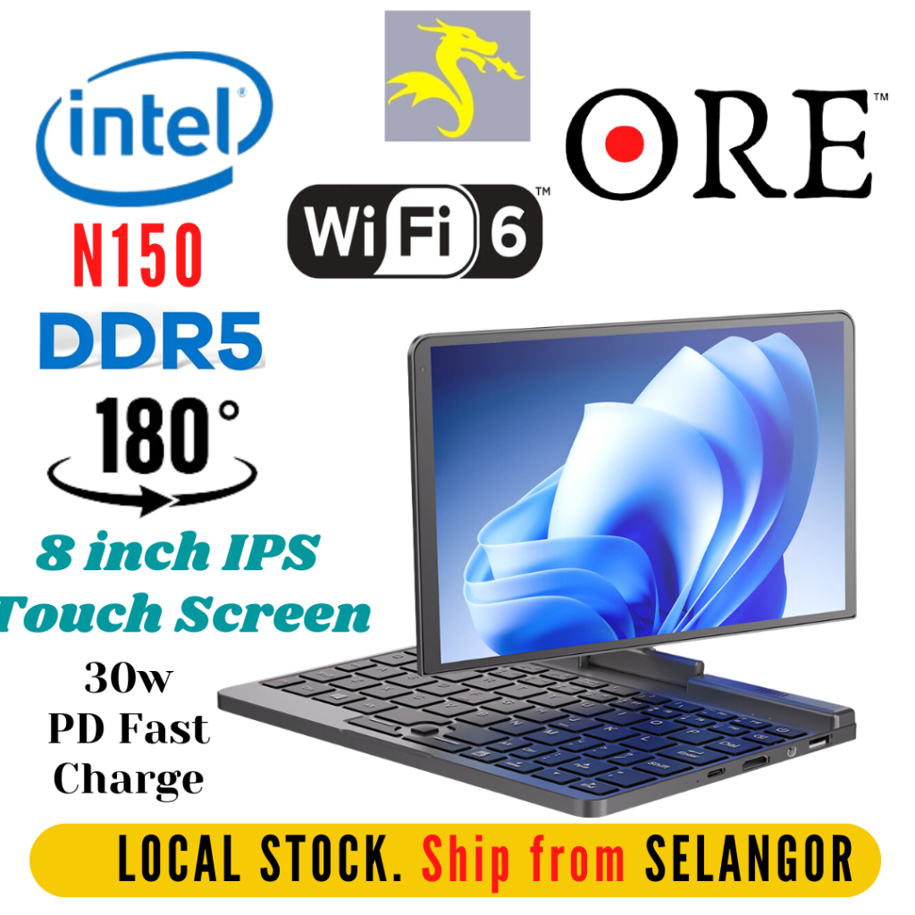 2025 ORE PS8 Intel N150 8" Laptop Gaming Laptop 12GB RAM 1TB NVME SSD ...