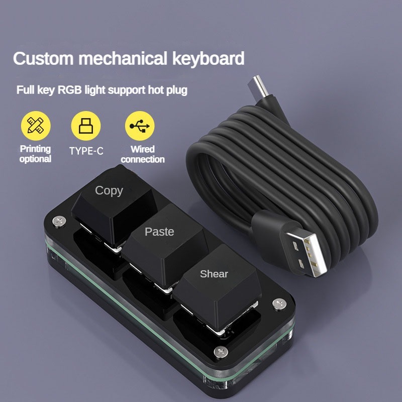 A customizable three-key mechanical keyboard for office and gaming ...